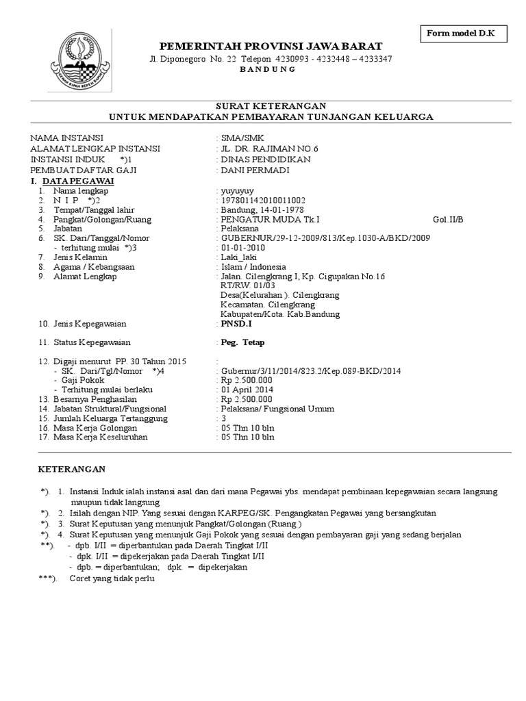 SKUMPTK Contoh | PDF