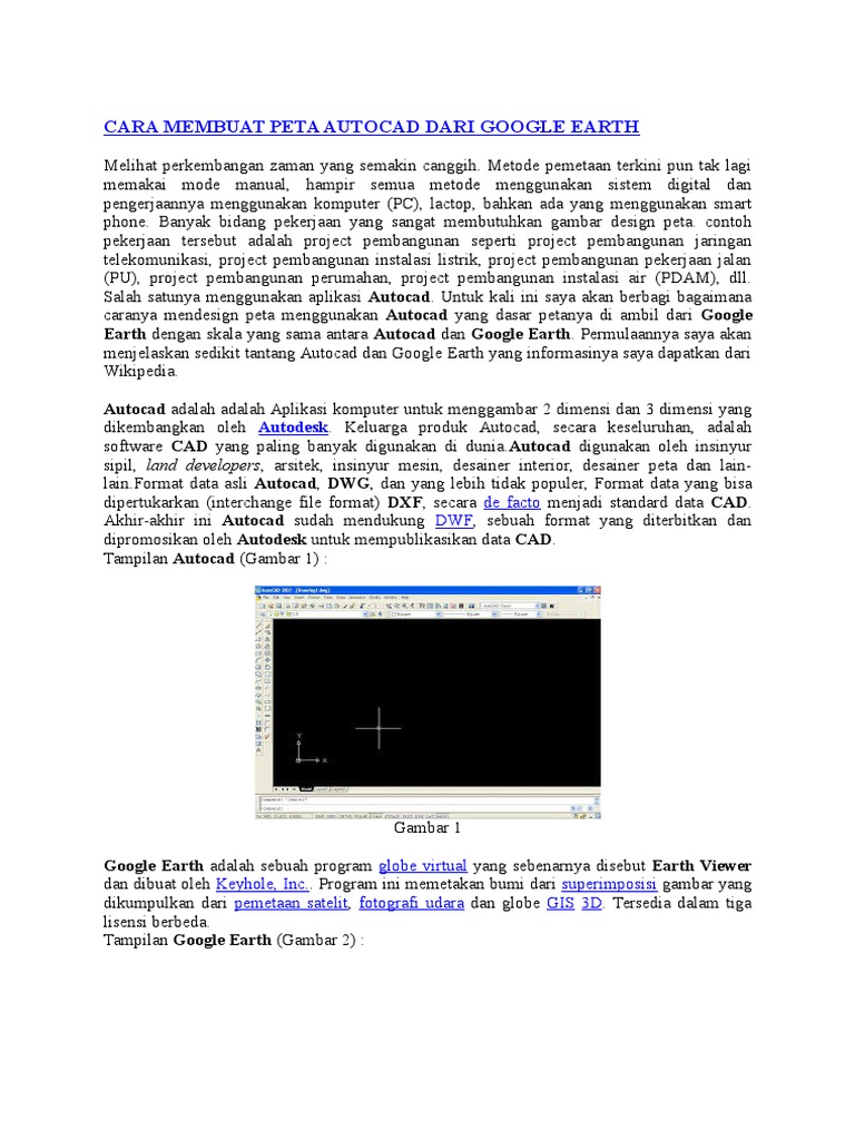 Cara Membuat Peta Autocad Dari Google Earth | PDF