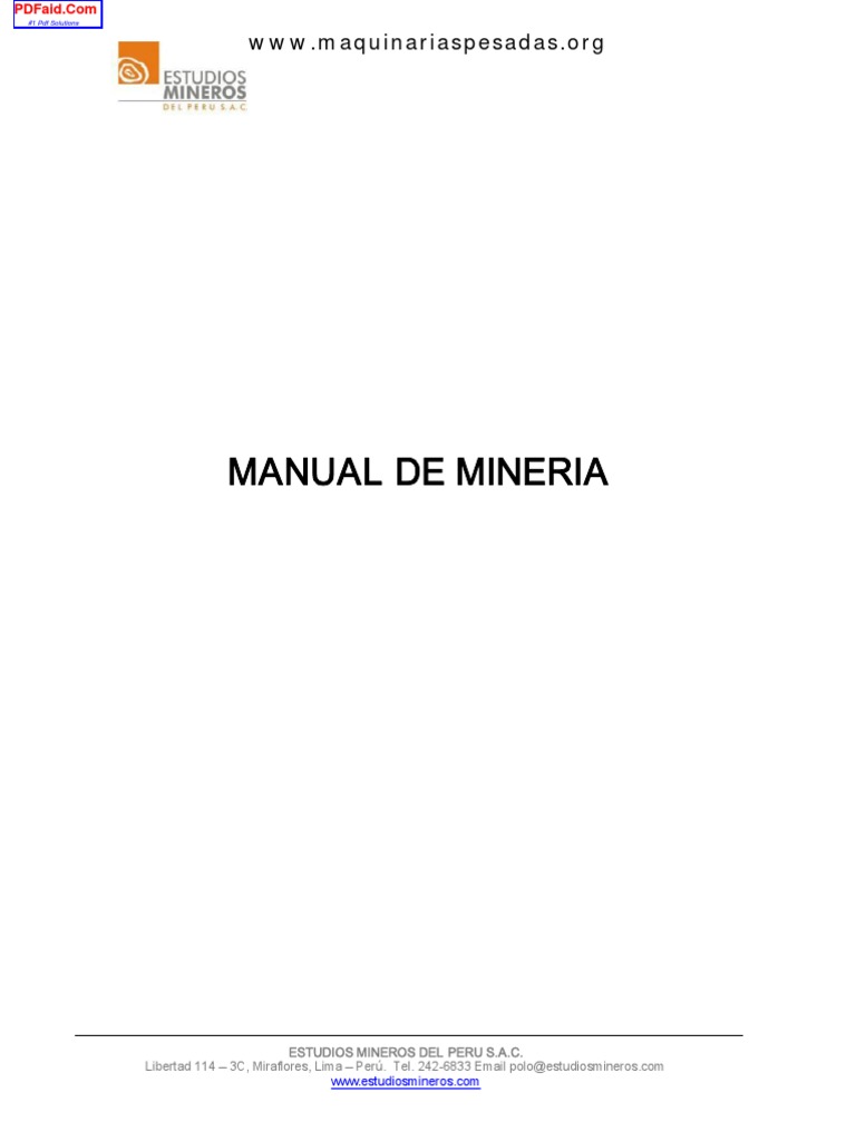 Manual Completo Mineria Cielo Tajo Abierto Subterranea | PDF | Cobre | Zinc