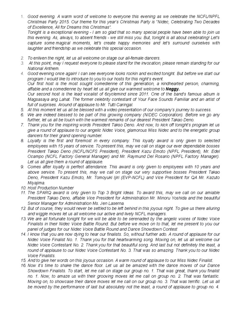 Hosting Script | PDF | Leisure | Entertainment (General)