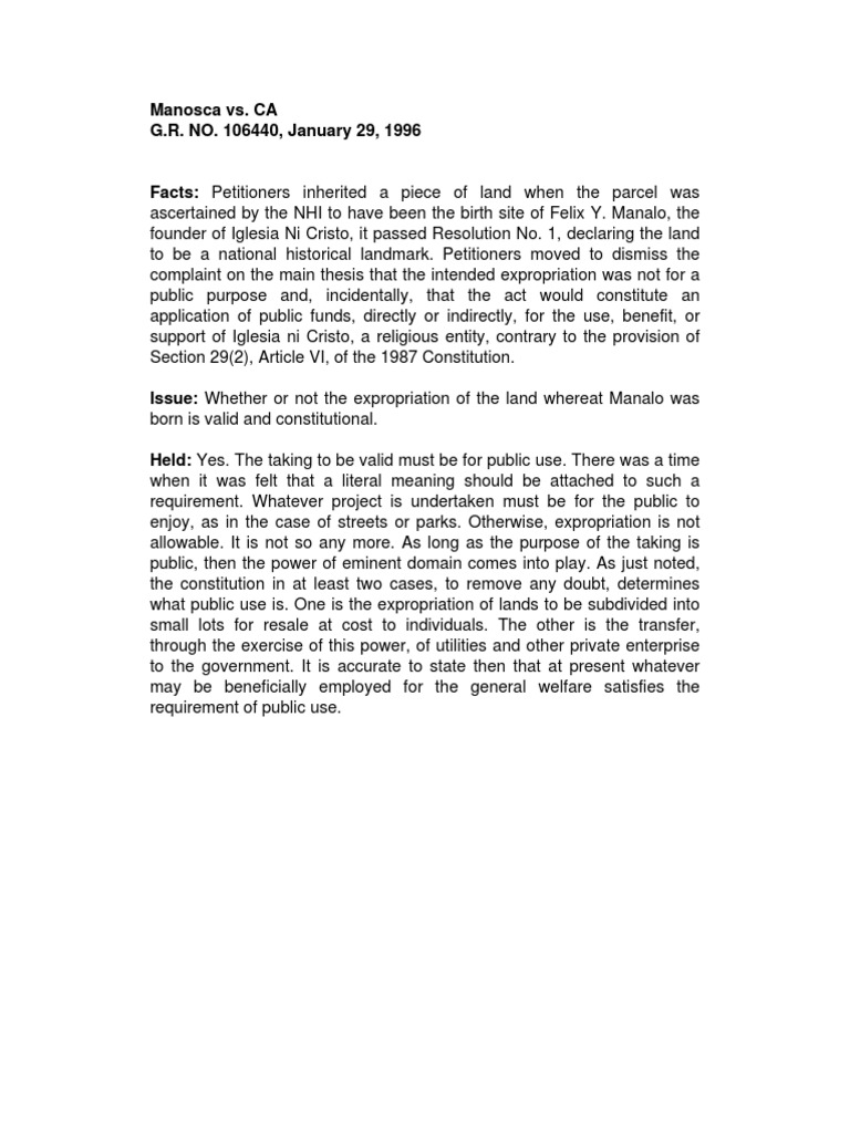 Manosa v. CA (G.R. NO. 106440, January 29, 1996) | PDF