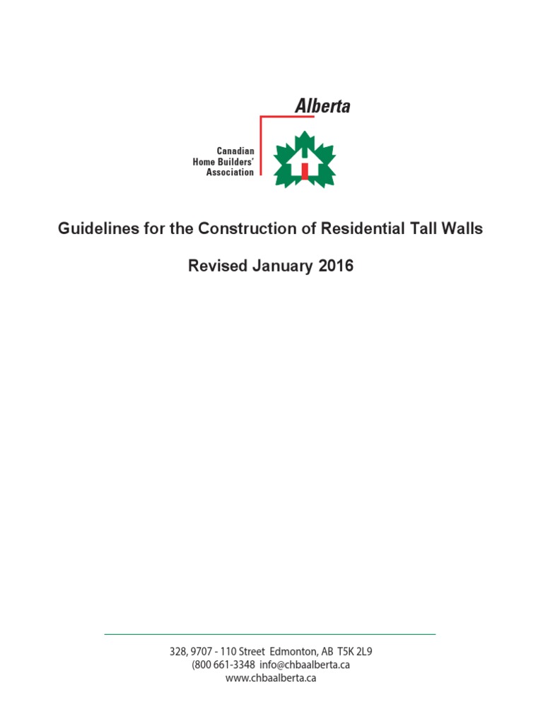 Final 2016 Tall Wall Guideline | PDF | Framing (Construction) | Industries