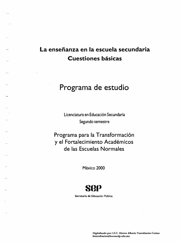 LaenseñanzaenlaescuelasecundariaCuest BasicI PDF | PDF | Maestros ...