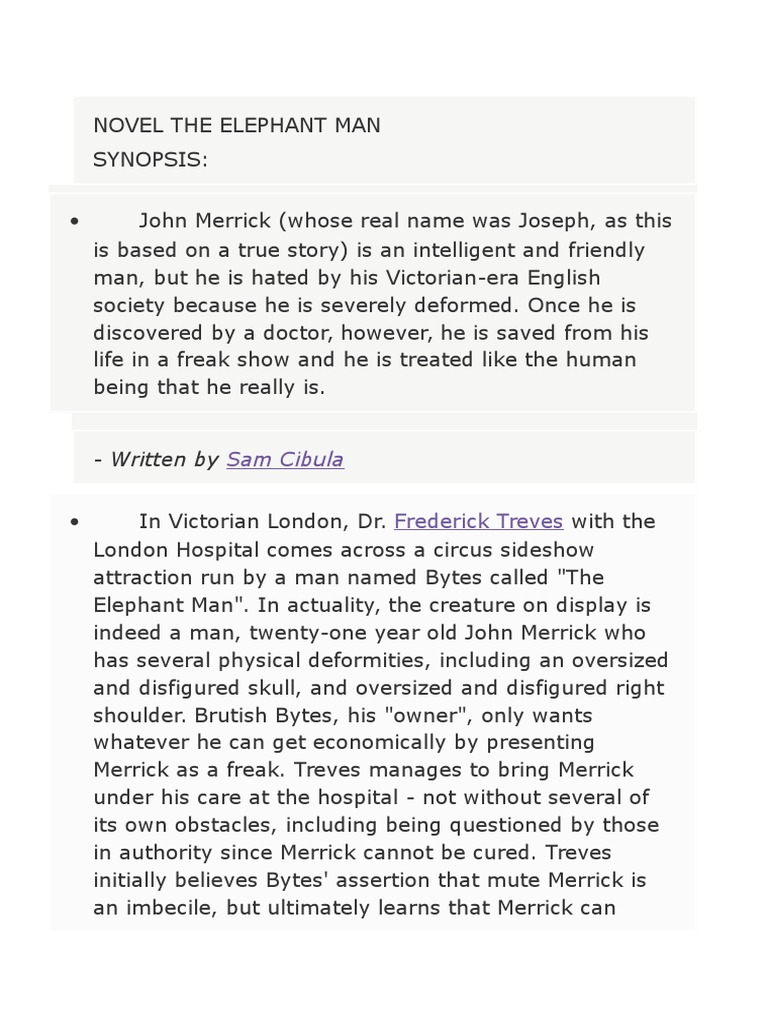 Summary of The Elephant Man