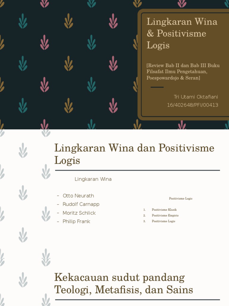Fil Ilmu - Review Bab 2 Dan 3 Lingkaran Wina & Positivisme Logis | PDF ...