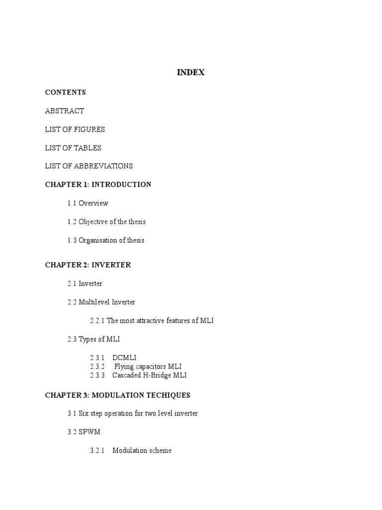 Index: Objective of The Thesis | PDF