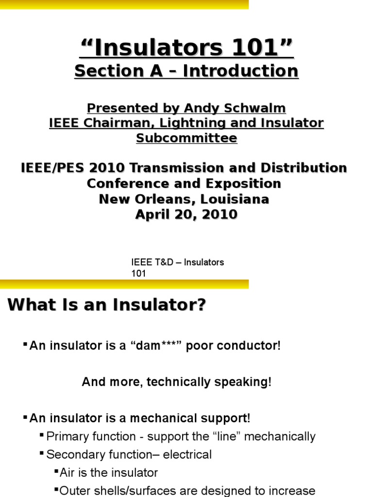 Insulators 101 Panel Final A | PDF | Electric Arc | Insulator (Electricity)
