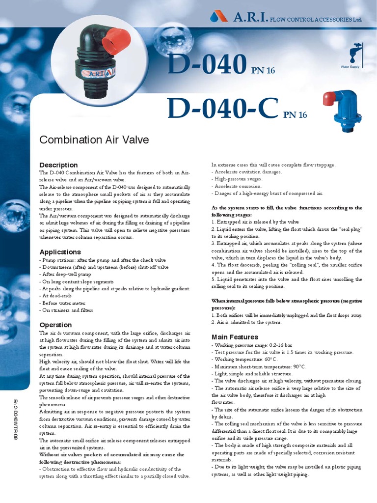 D040 WTR | PDF | Valve | Pump