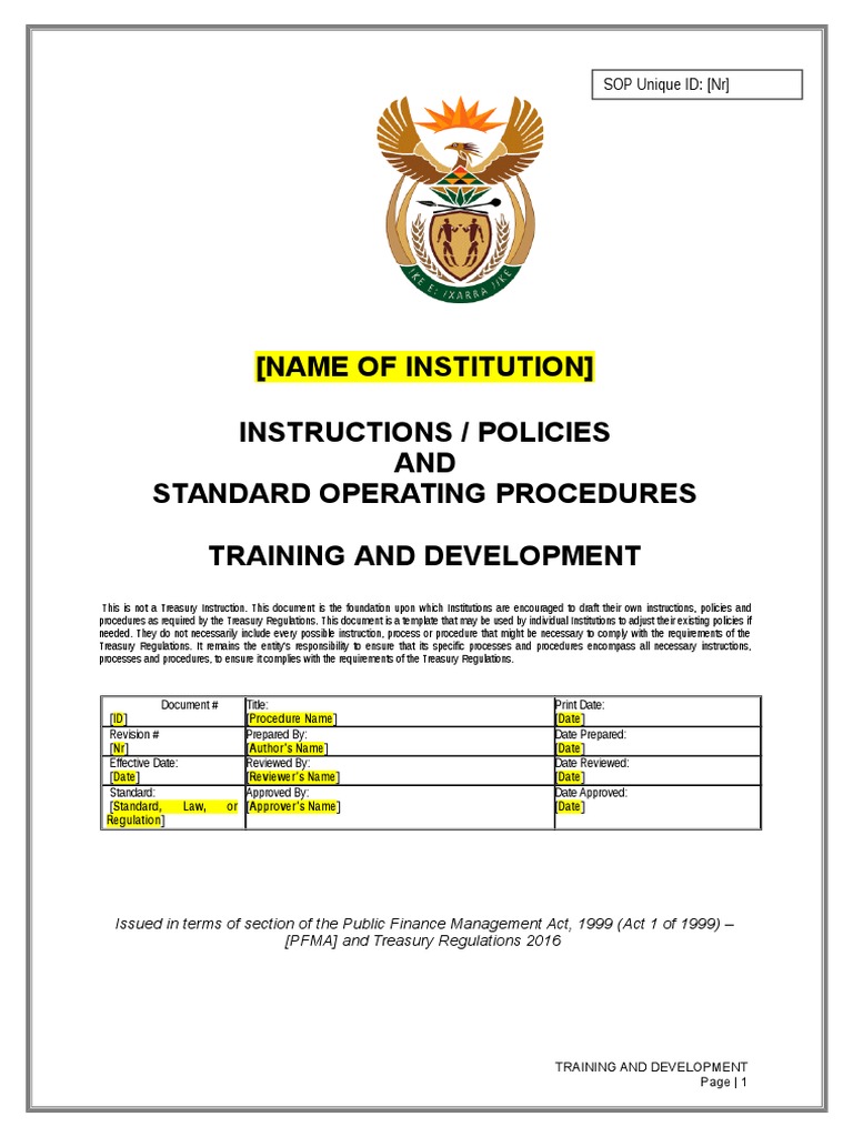 Training and Development SOP Template | PDF | Invoice | Employment