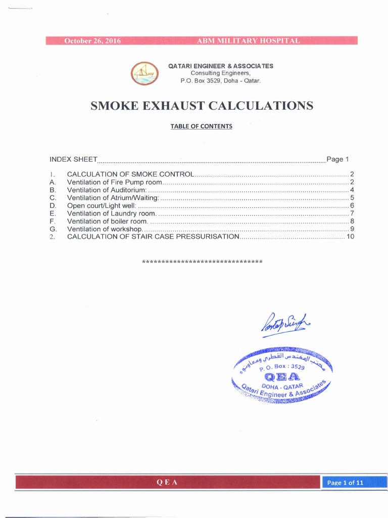 2 Smoke Calculation r4. | PDF | Mechanical Fan | Ventilation (Architecture)