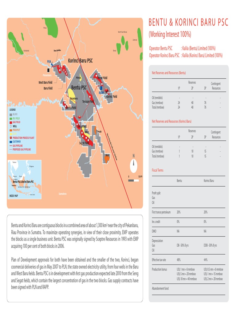 Bentu and Korinci PSC | PDF | Petroleum | Natural Gas