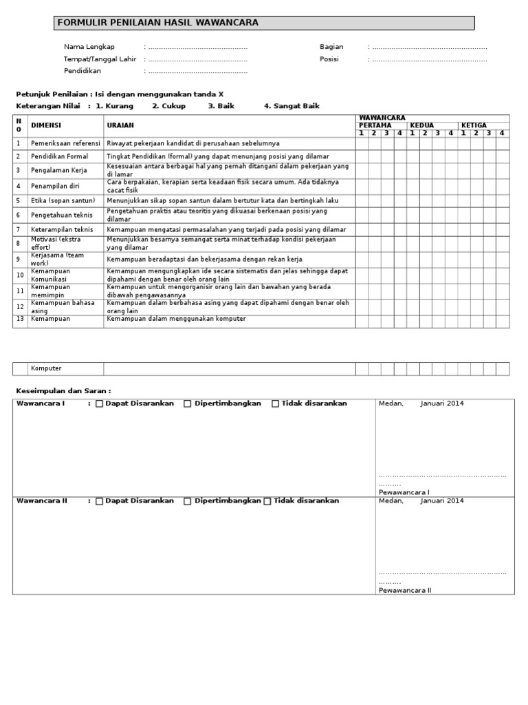 Penilaian Interview | PDF