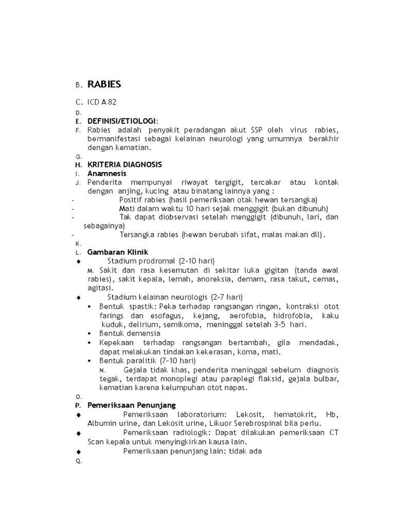 Stadium Rabies dan Penatalaksanaannya | PDF