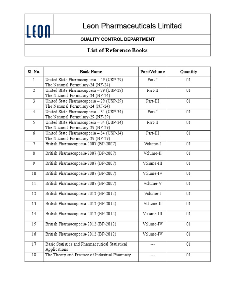 List of Reference Books | PDF | Pharmacology | Pharmaceutical Sciences
