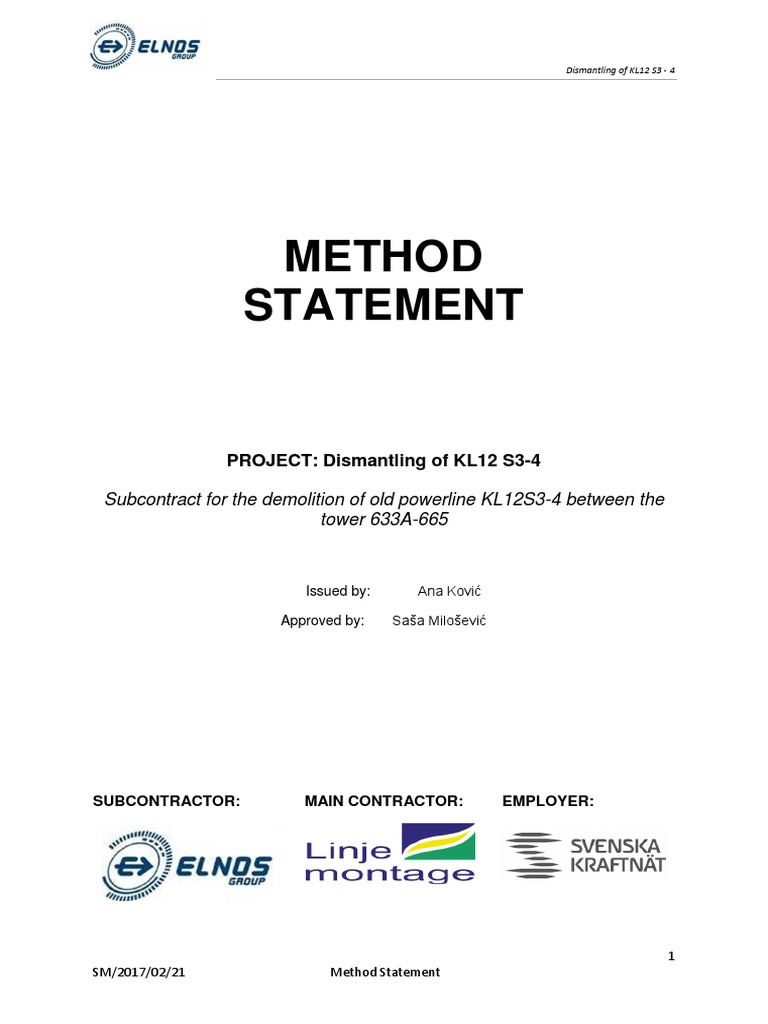 KL12 S3-4 Powerline Dismantling Method | PDF | Crane (Machine ...