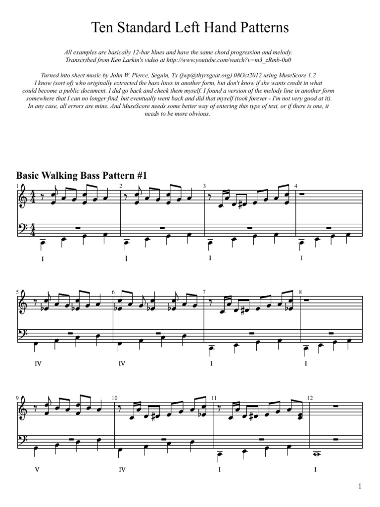 Left Hand Patterns PDF | PDF | Performing Arts | Popular Music
