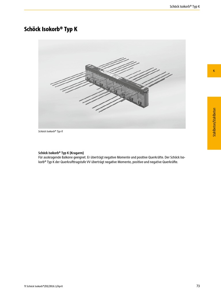 Teildokument Technische Information Schoeck Isokorb Typ K PDF | PDF