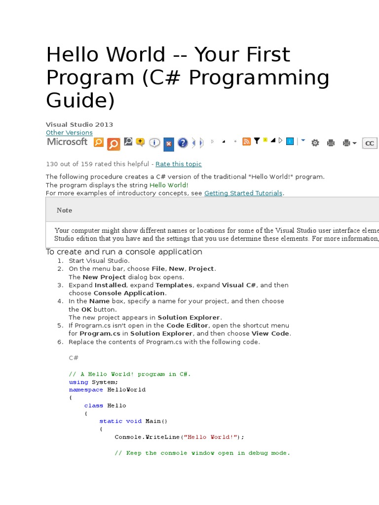 Csharp Main and Easy Tutorial | C Sharp (Programming Language) | C ...