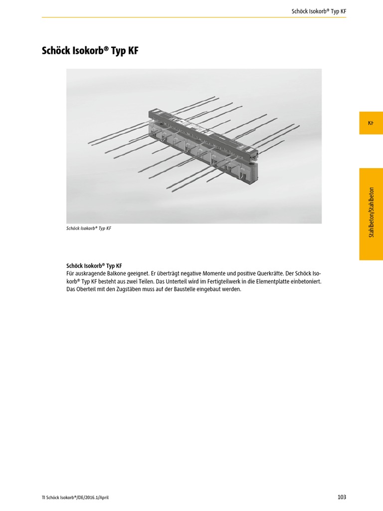 Teildokument Technische Information Schoeck Isokorb Typ KF | PDF