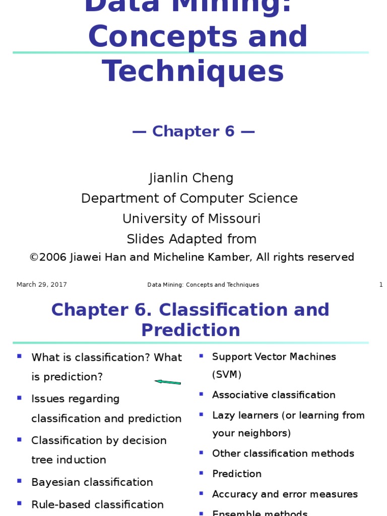Classification - Prediction Data Model Very Important | PDF | Statistical Classification ...