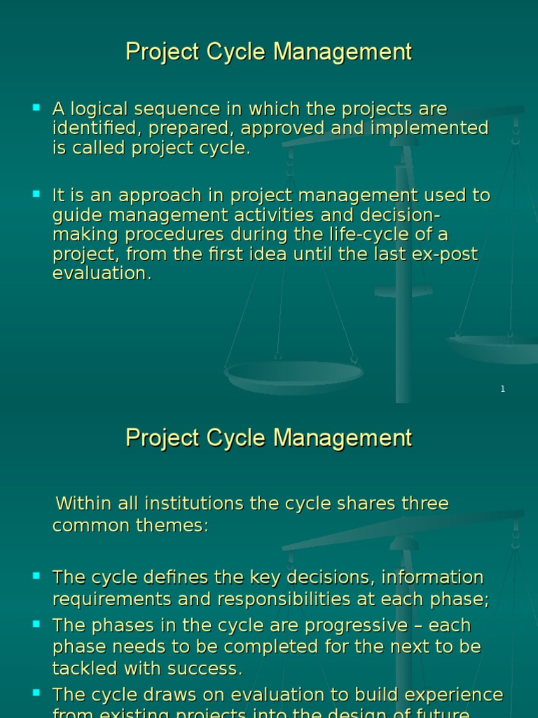 Project Cycle Management Overview | PDF | Goal | Evaluation