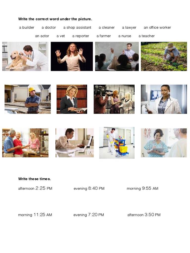 Write The Correct Word Under The Picture | PDF | Games & Activities | Law