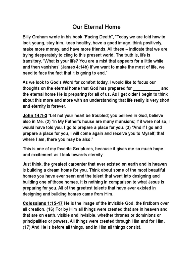 Eternal Home | PDF | Heaven | Jesus