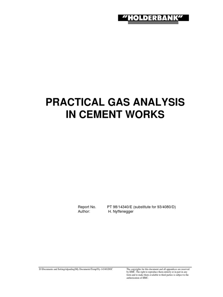 4 - Report On Gas Analysis in Cement Plant PDF | PDF | Measuring ...