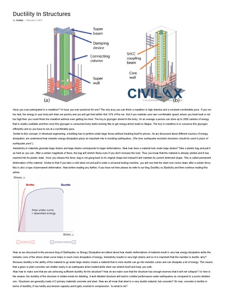 Ductility in Structures Article | PDF | Deformation (Engineering ...