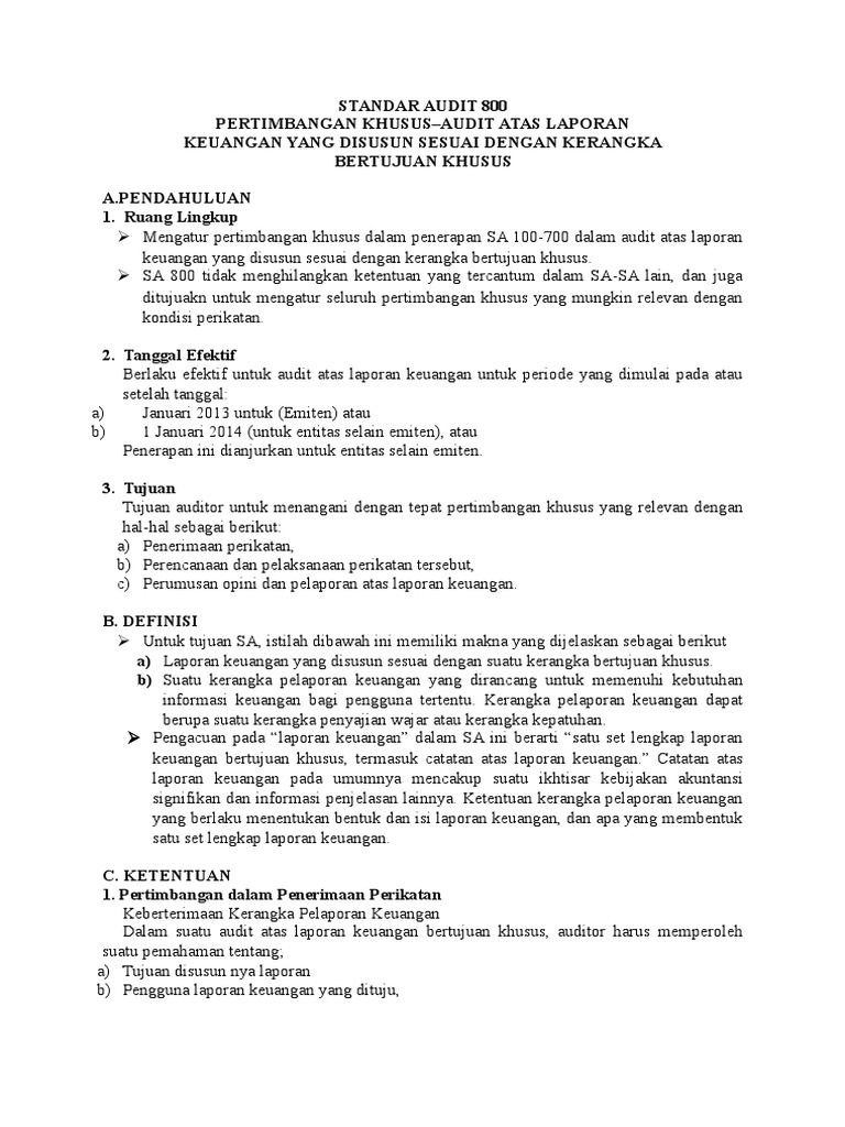 Standar Audit 800 | PDF
