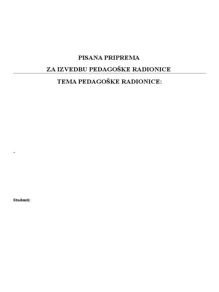 OBRAZAC Radionica | PDF