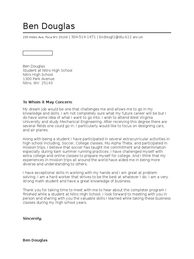 Completer Portfolio Letter of Intro | PDF