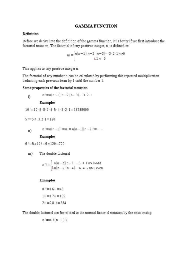 2 Integral Definition and Properties of Gamma and Beta Functions | PDF | Pi | Function (Mathematics)
