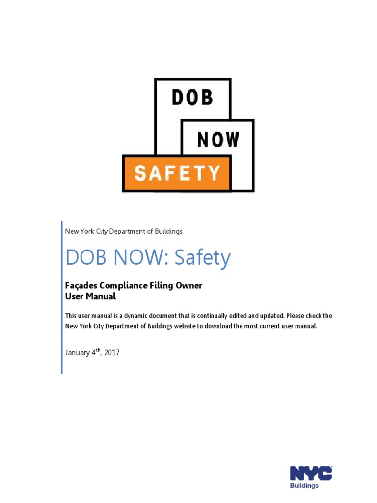NYC DOB Now Safety Owner User Manual | Login | Payments