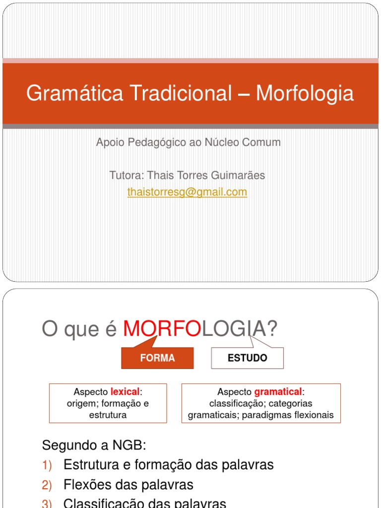 Aula2 Gram Morfologia | PDF | Pronome | Palavra