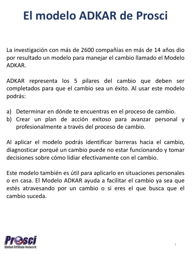 El Modelo ADKAR de Prosci | Software | Toma de decisiones