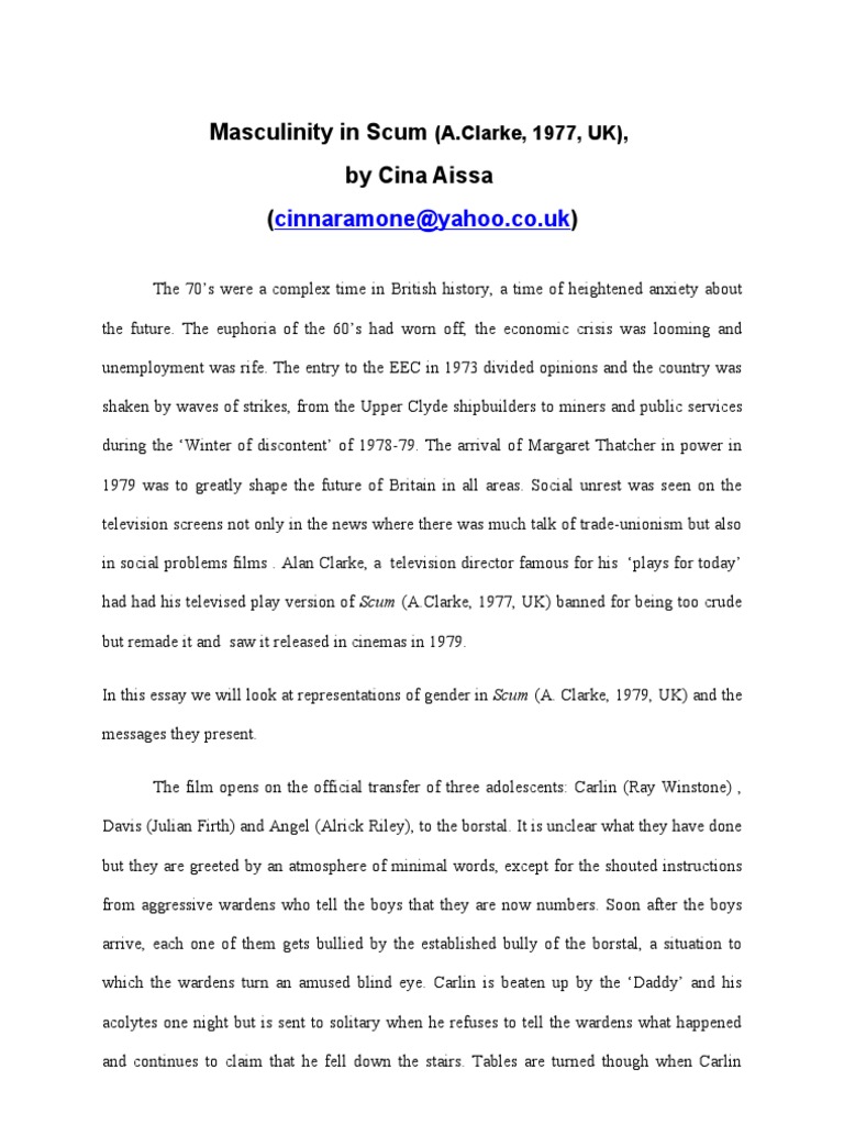 Masculinity in Scum | PDF