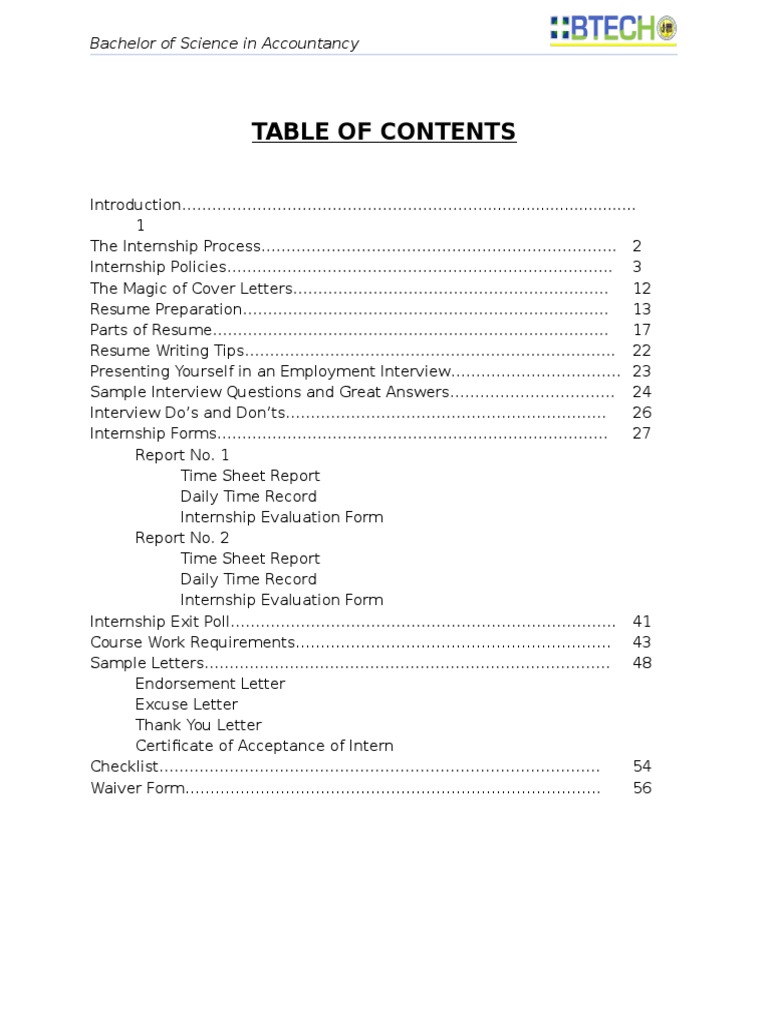 Bsa - Table of Contents | PDF
