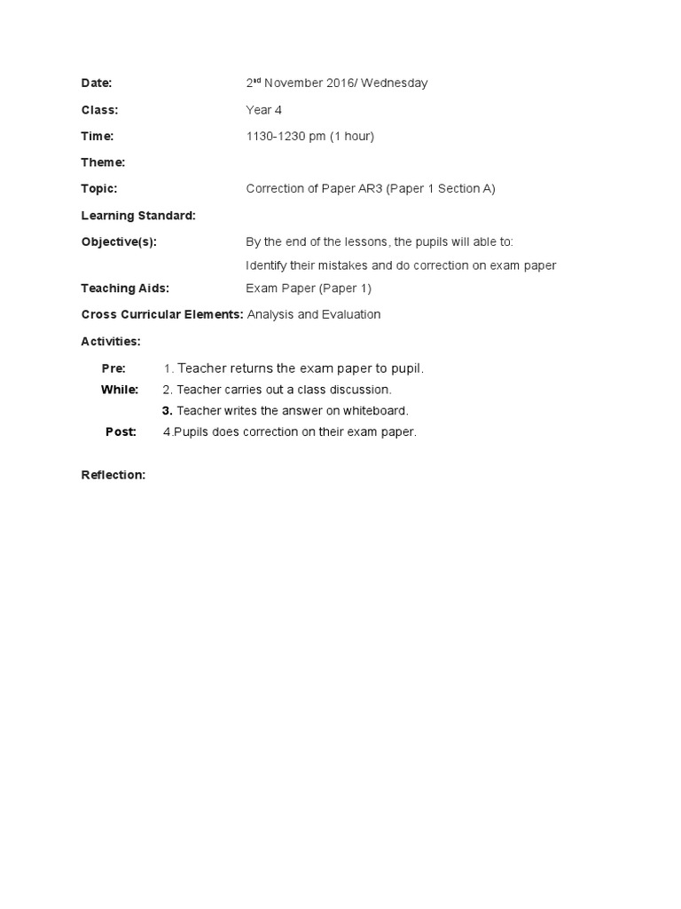 Date: Class: Time: Theme: Topic: Learning Standard: Objective(s) | PDF ...