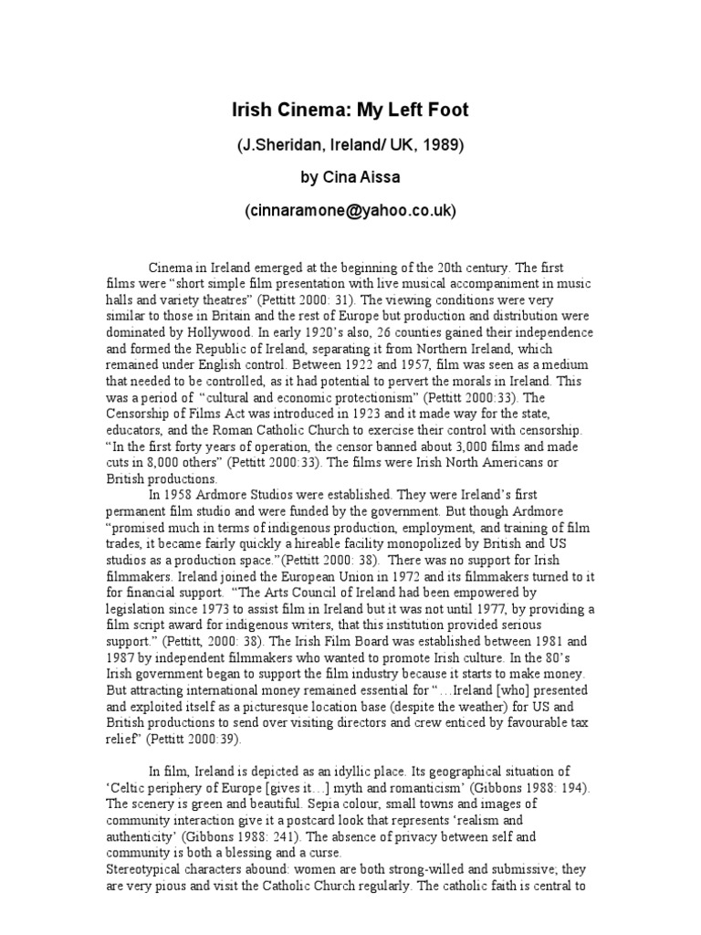 My Left Foot Summary | PDF | Ireland