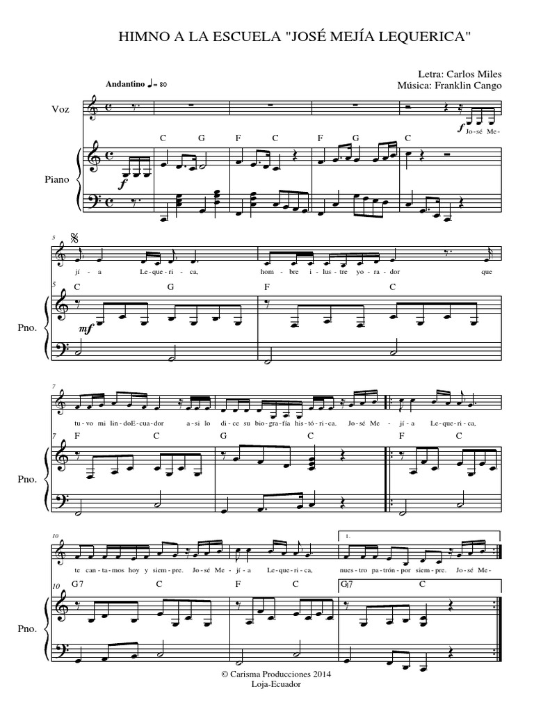 Jose Mejía Lequerica HIMNO | PDF