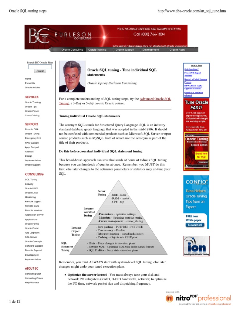 Oracle SQL Tuning Steps | PDF | Oracle Database | Sql