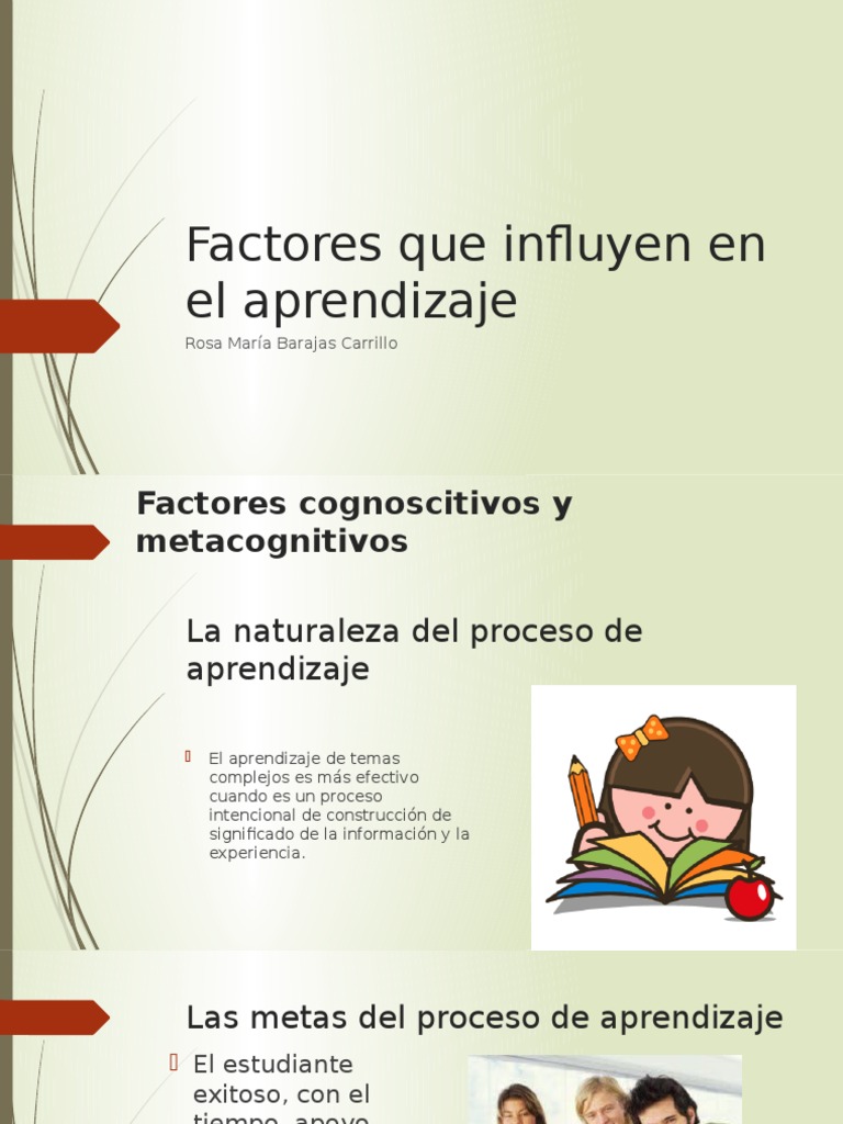 Factores Que Influyen en El Aprendizaje
