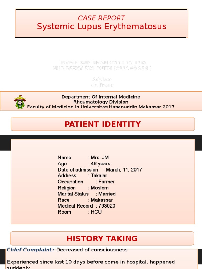 Case Report Sle | PDF | Systemic Lupus Erythematosus | Health Sciences