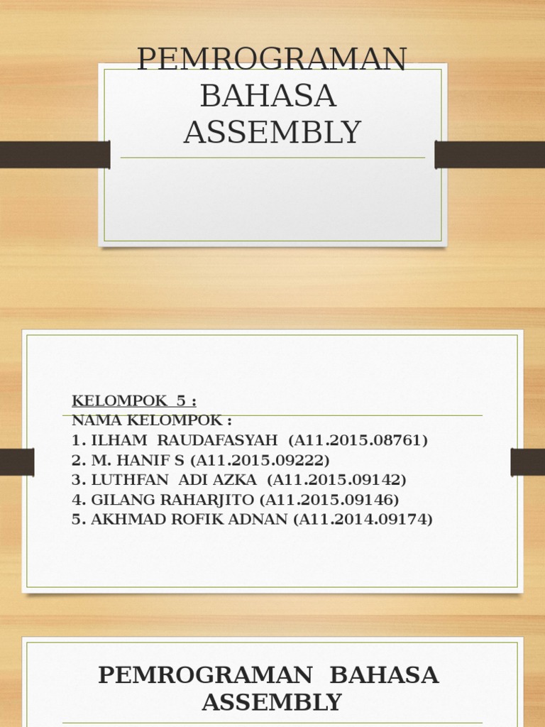 Pemrograman Bahasa Assembly | PDF