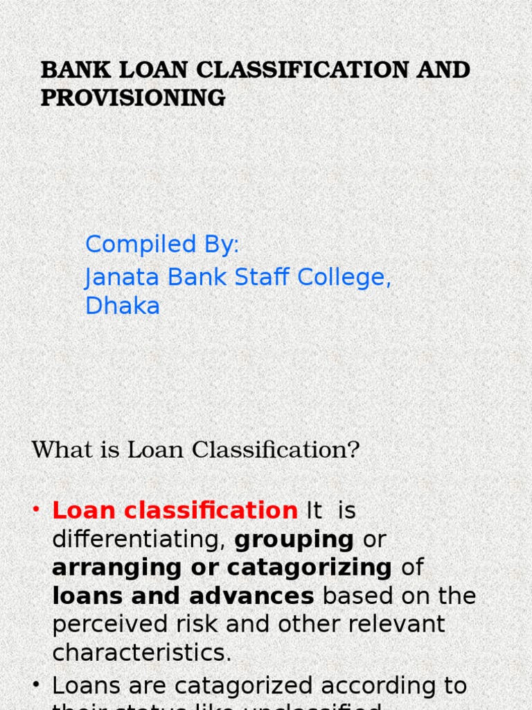 Bank Loan Classification and Provisioning | PDF | Loans | Credit (Finance)