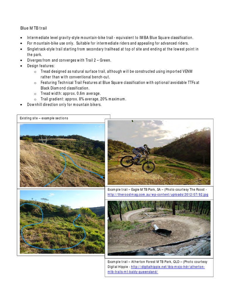 Blue MTB Trail: Existing Site - Example Sections | PDF | Trail ...