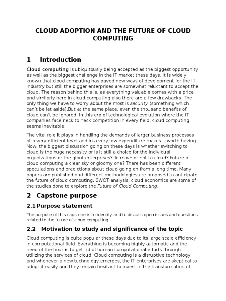 Capstone Proposal Assignment Final | Data Center | Cloud Computing