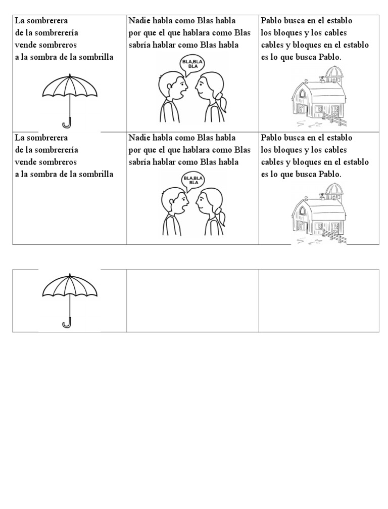 Trabalenguas BL BR | PDF