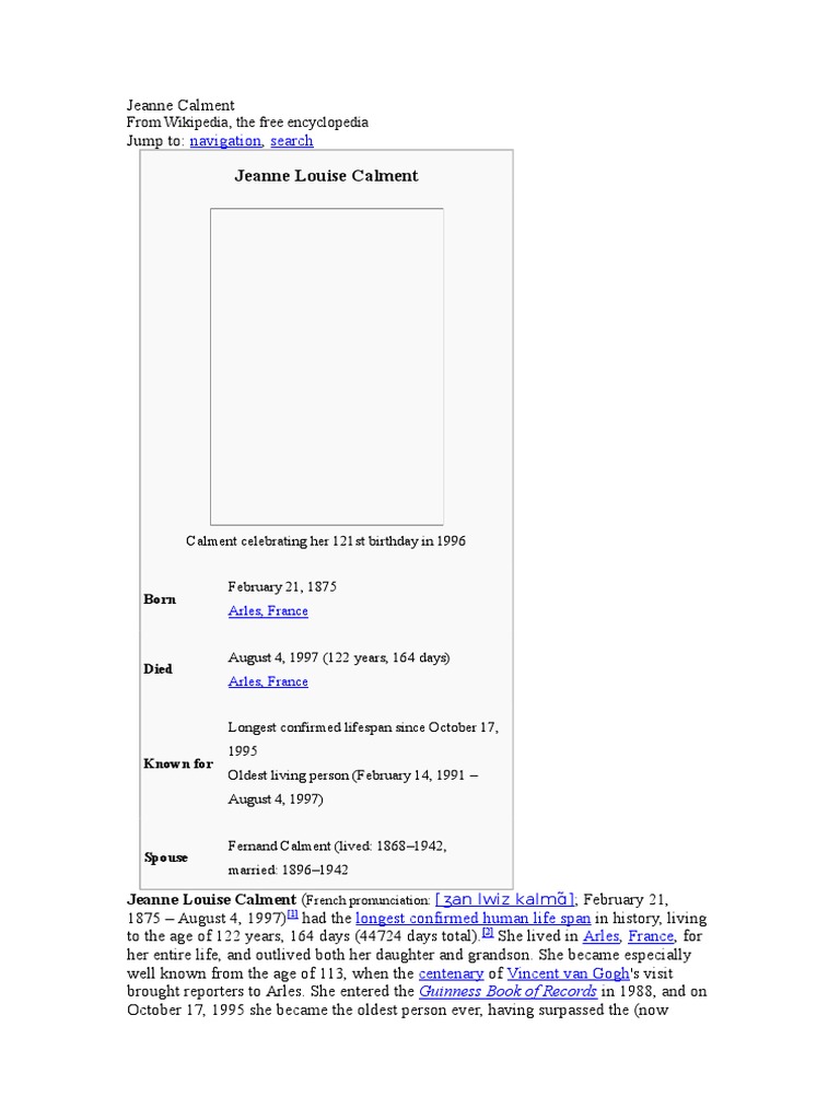 Jeanne Calment | PDF | Ageing | Gerontology